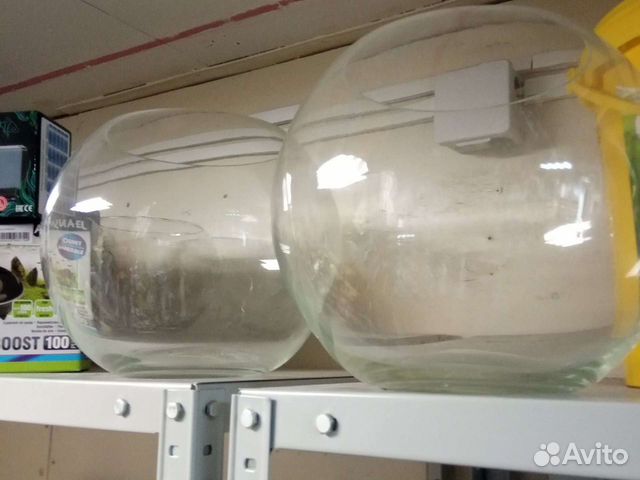 Круглый аквариум, корм, грунт, подсветка